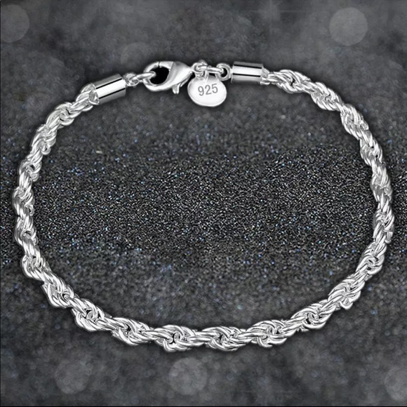 Jewelry | New 925 Sterling Silver Twisted Rope Bracelet | Poshmark